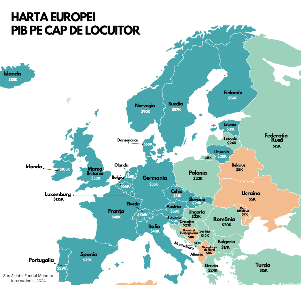 Harta Europei - Câte țări sunt în Europa și care sunt acestea - iTurist.ro