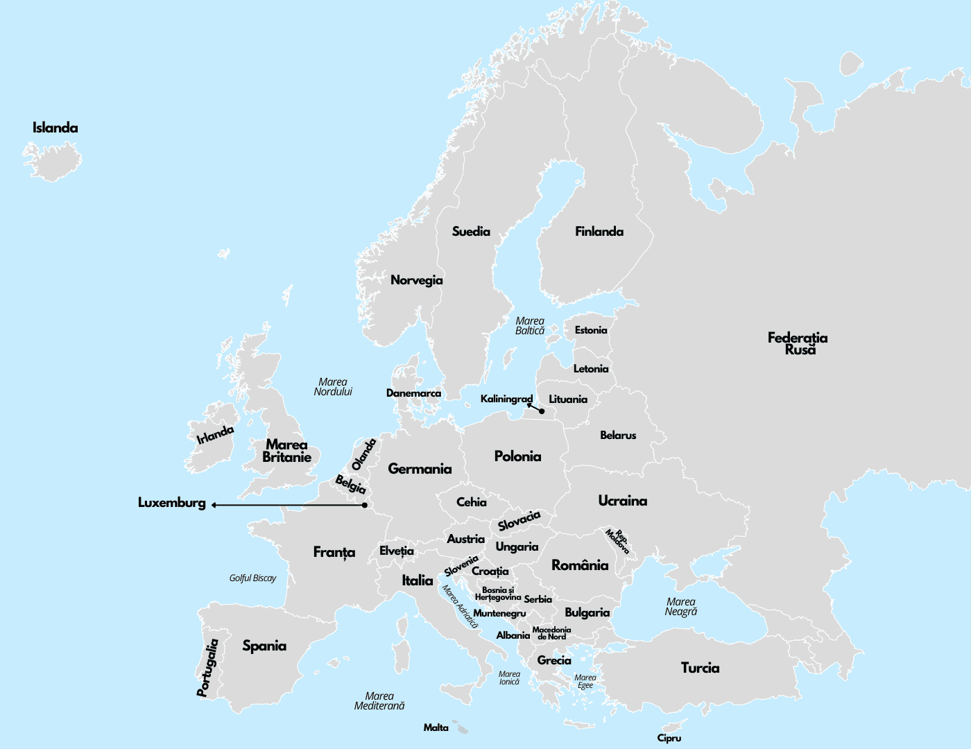 Harta Europei - Câte țări sunt în Europa și care sunt acestea - iTurist.ro