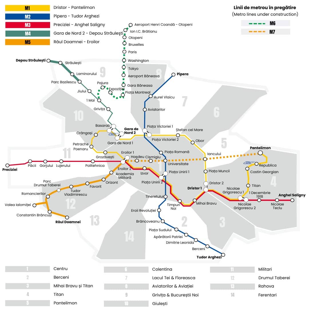 Hartă Metrou București (+ tarife Metrorex, program și trasee) - iTurist.ro
